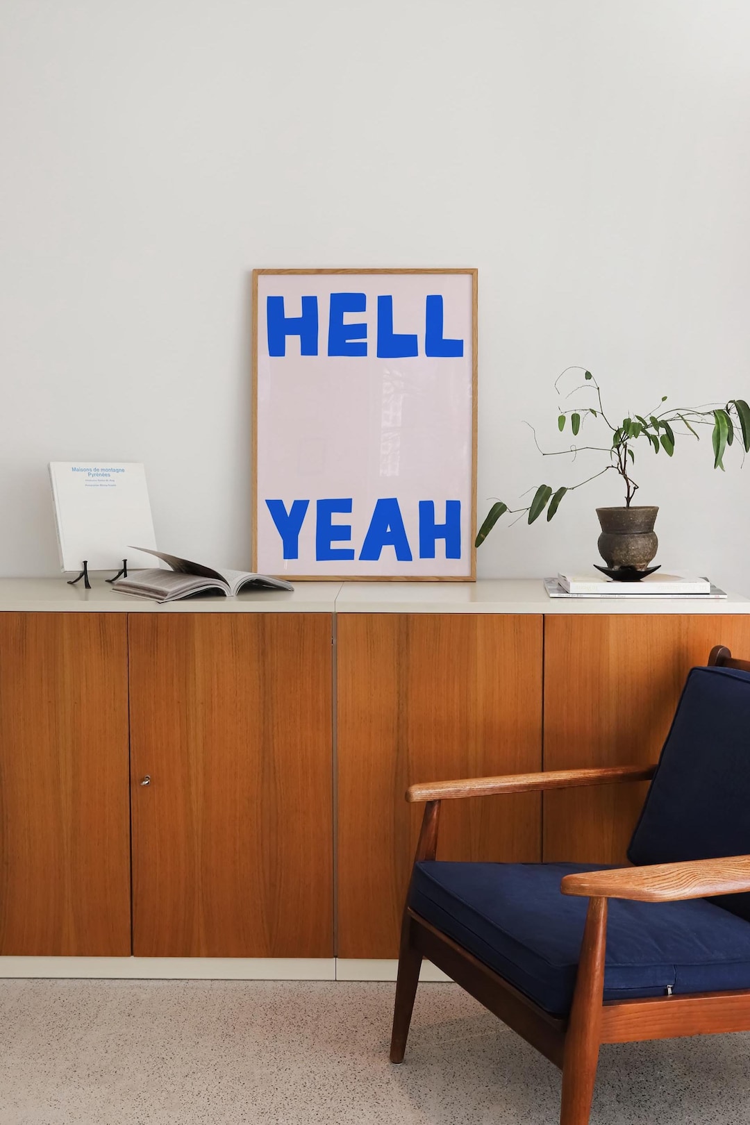 Hell Yeah Poster, Typography Print, Minimalist Wall Art, Trendy Wall ...