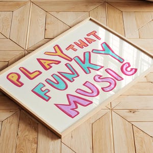 Play That Funky Music Print, Mid Century Print, Hand Drawn Sketch ...