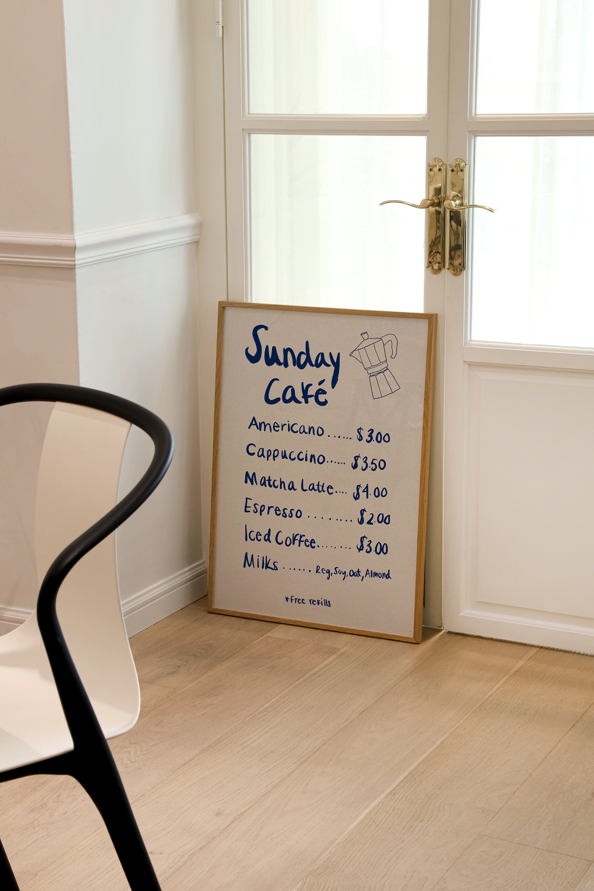 Sunday Cafe Poster, Caffe Poster, Coffee Sketch, Hand Drawn Coffee ...