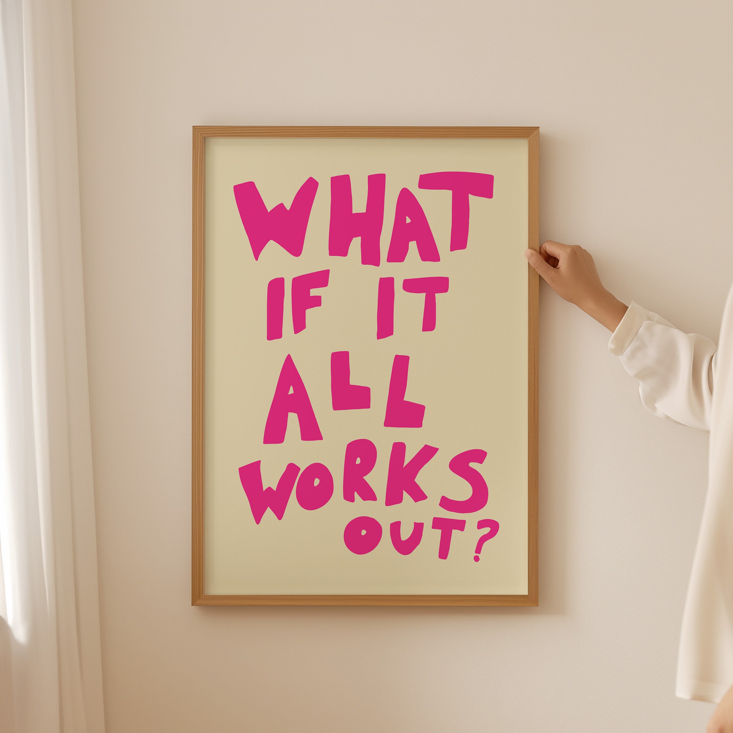 What If It All Works Out Print, Typography Poster, Aesthetic Wall Art ...