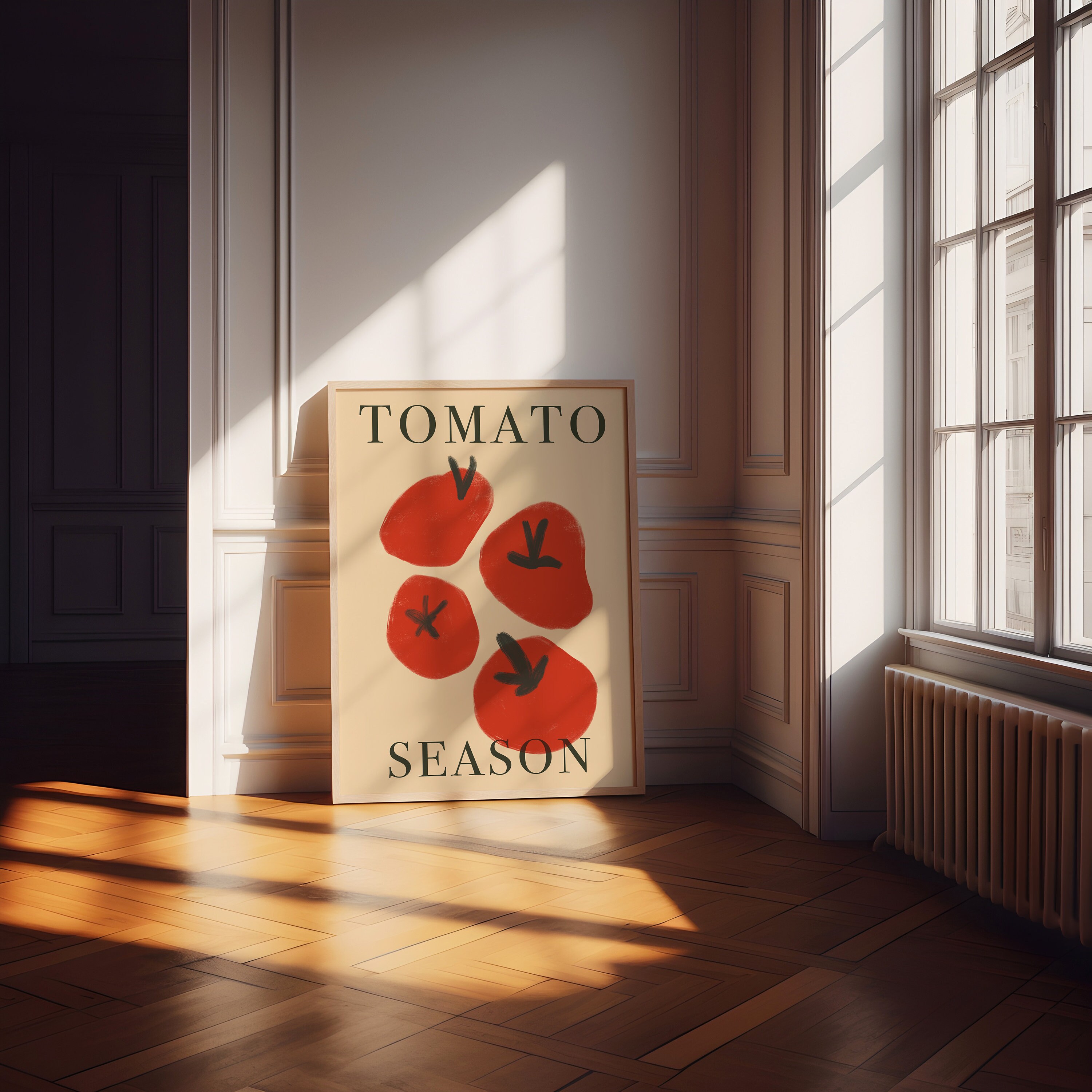 Tomato Season Poster, Tomato Print, Modern Kitchen Poster, Vegetable ...