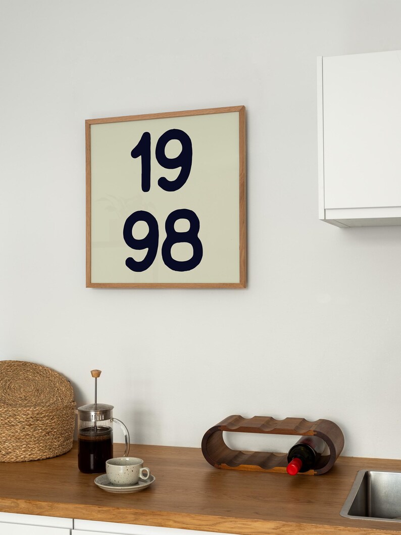 1998 Birth Year Print: Minimalist Typography Art (digital Download - Etsy