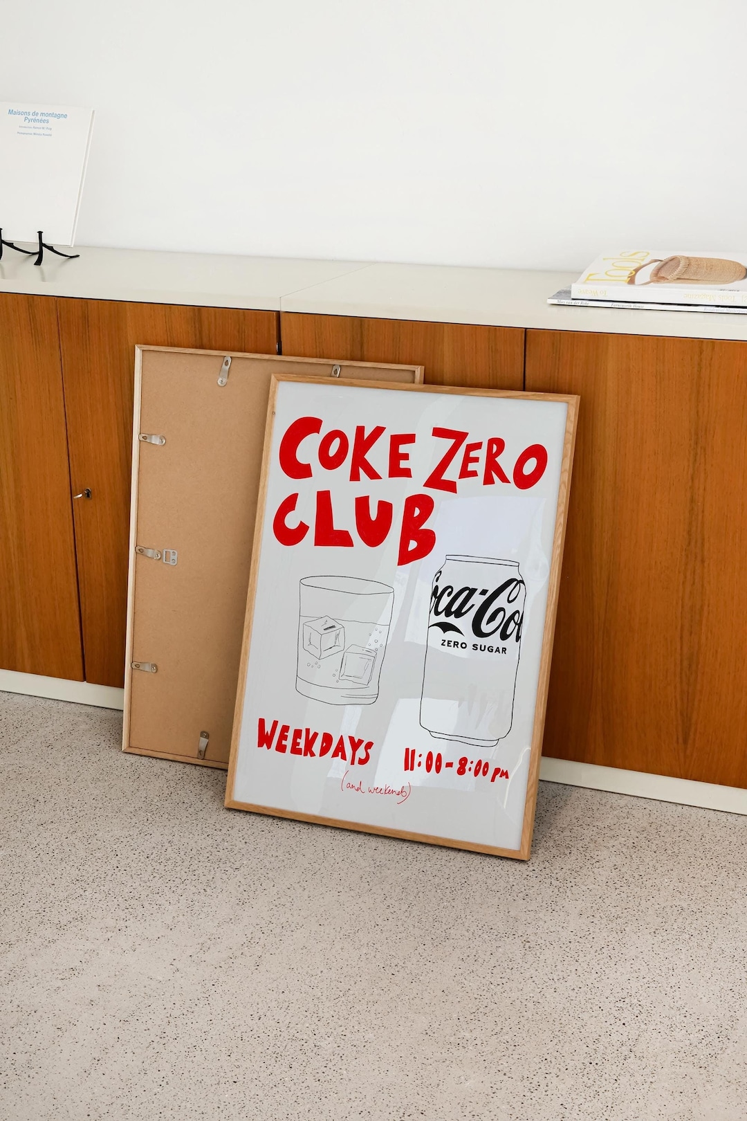 Coke Zero Club Print, Typography Poster, Retro Drink Poster, Mid ...
