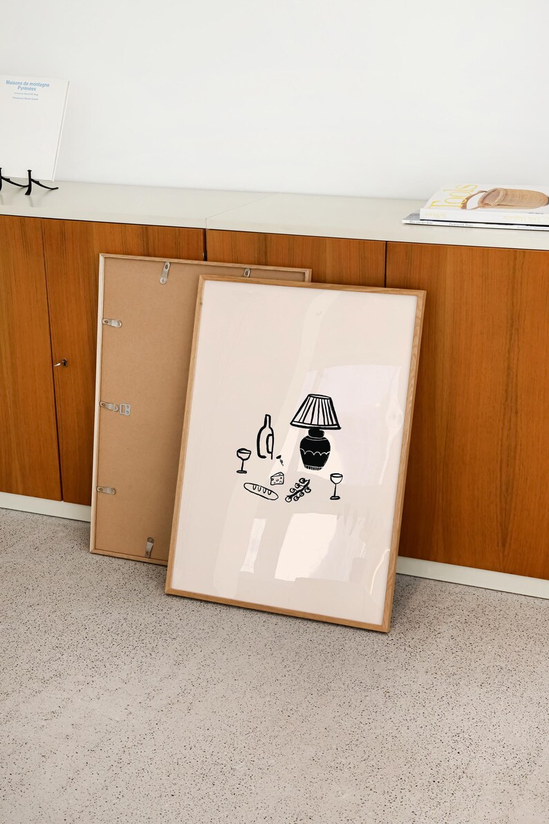 Minimalist Dinner Party Line Art Print, Kitchen Decor (digital Download ...