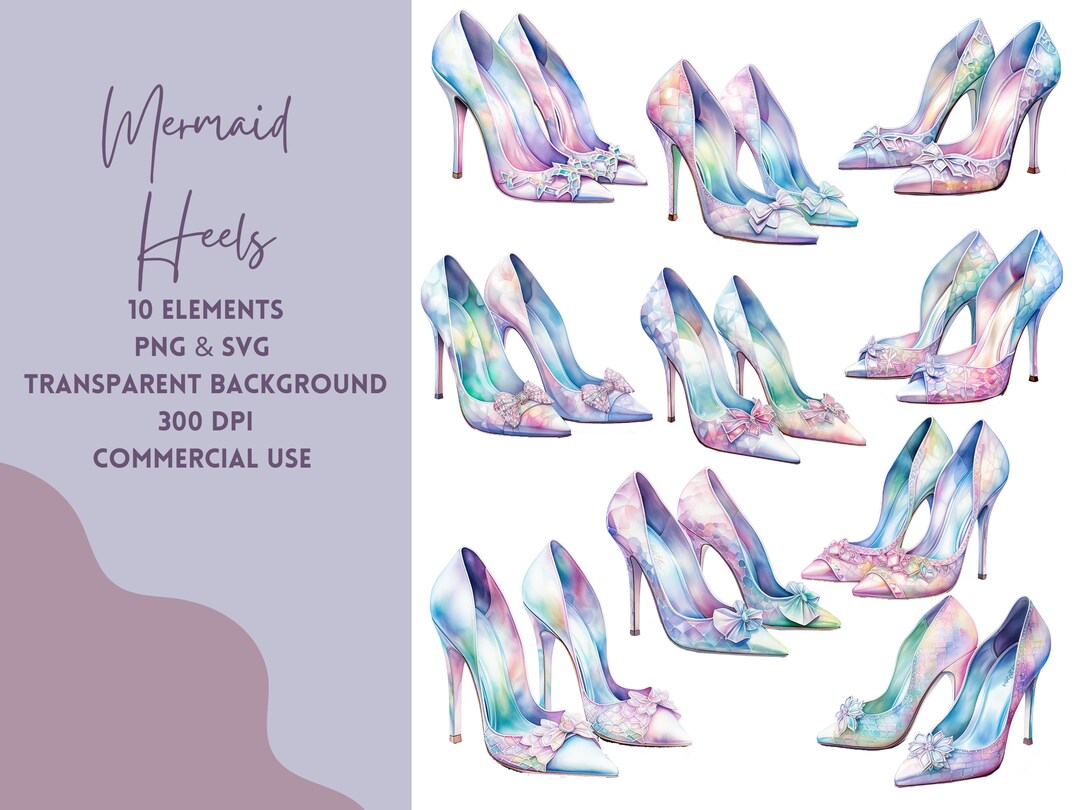 High Heel Watercolor Clip Art | Clipart Wedding Shoes Watercolor | Gift ...