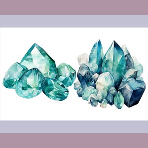 Green Diamond Watercolor Clip Art | Clipart Gem Watercolor | Gift for ...