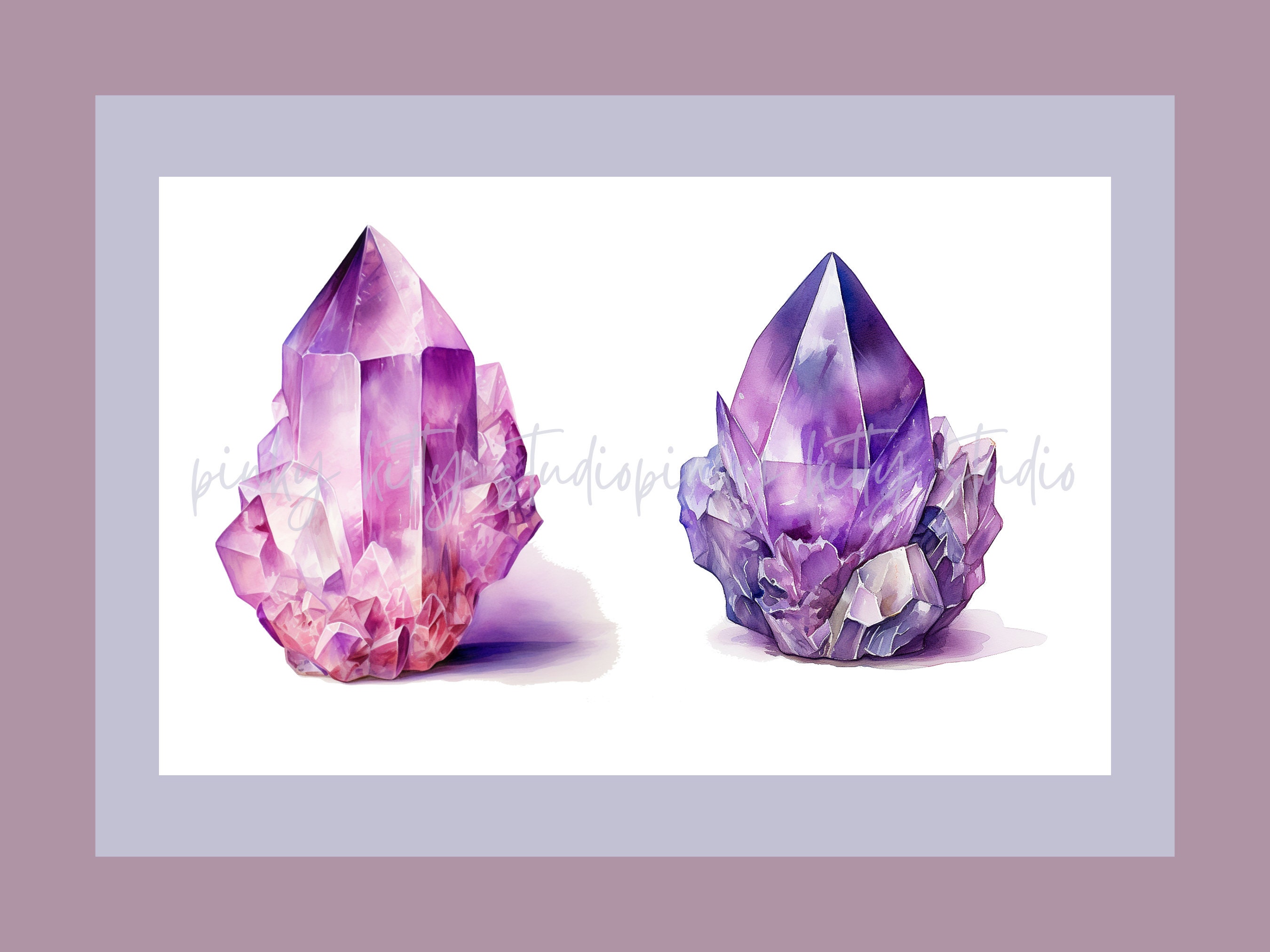 Gem Watercolor Clip Art Clipart Diamond Watercolor Gift for Her ...