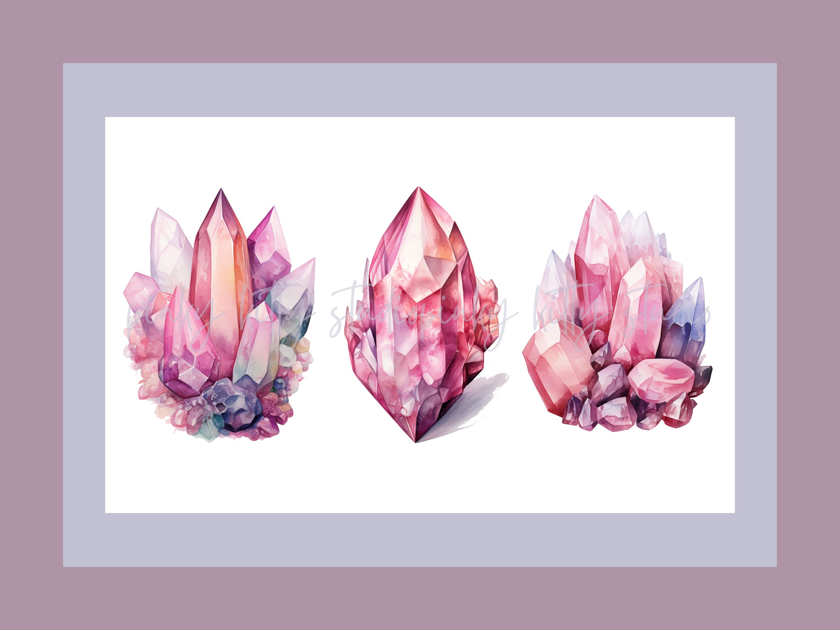 Gem Watercolor Clip Art Clipart Diamond Watercolor Gift for Her ...