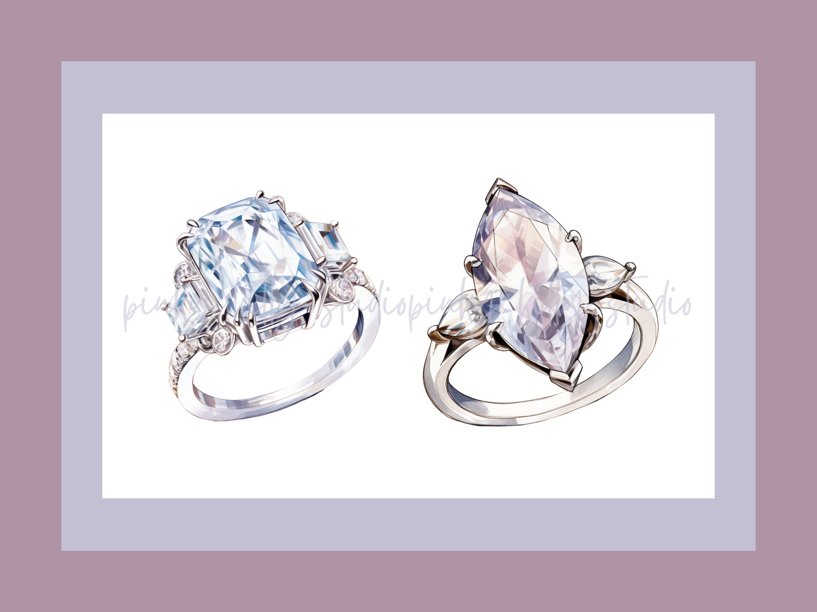 Diamond Engagement Ring Clip Art | Clipart Diamond | Clipart Wedding ...