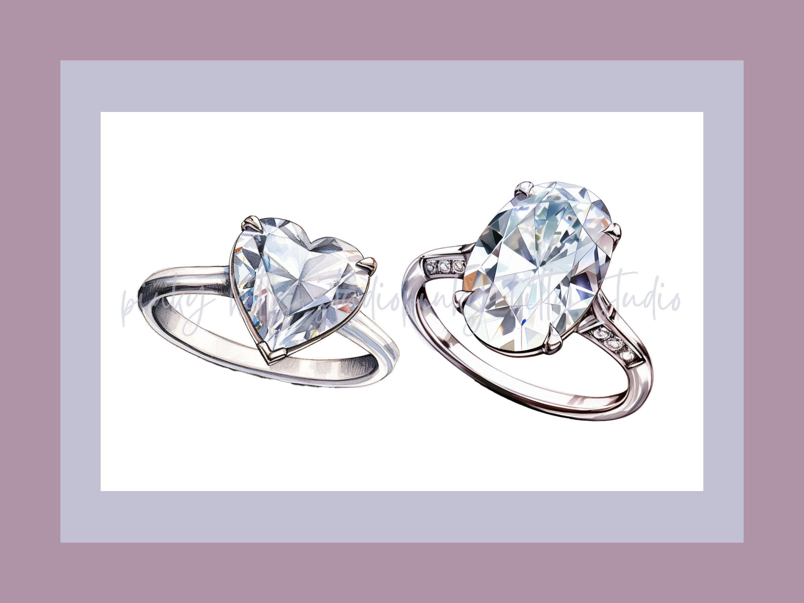 Diamond Engagement Ring Clip Art | Clipart Diamond | Clipart Wedding ...