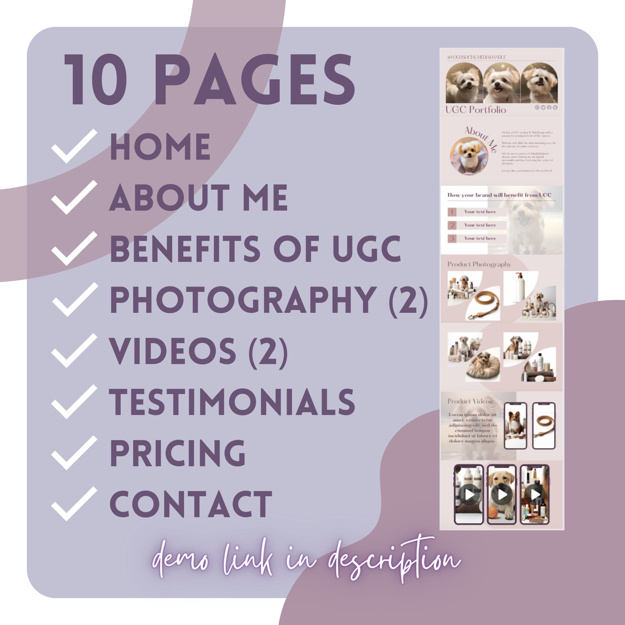 UGC Portfolio Template for Pets | Modern Canva Website Template ...