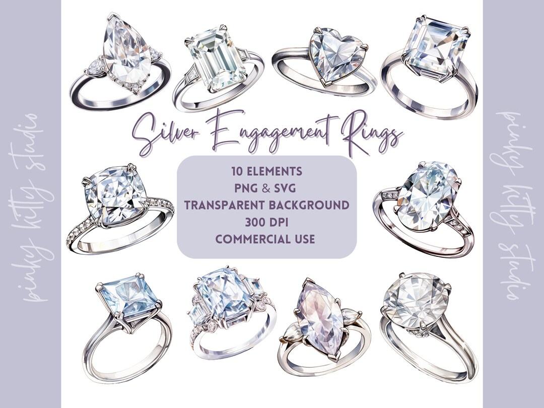 Diamond Engagement Ring Clip Art | Clipart Diamond | Clipart Wedding ...