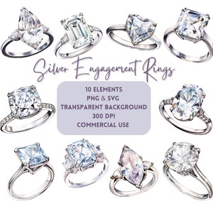 Diamond Engagement Ring Clip Art | Clipart Diamond | Clipart Wedding ...