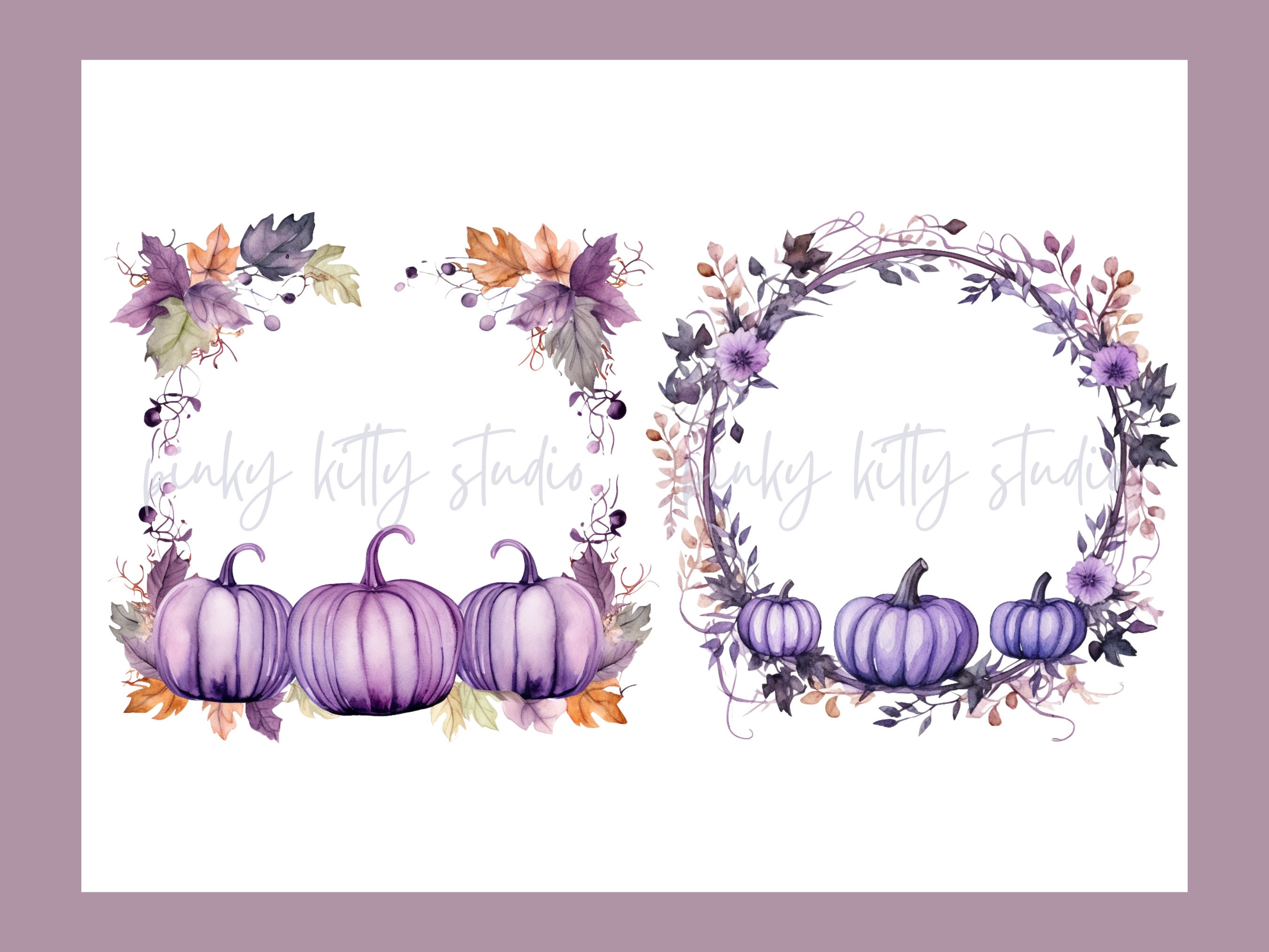 Halloween Clip Art Frame | Pumpkin Clipart | Fall Decor Digital File ...