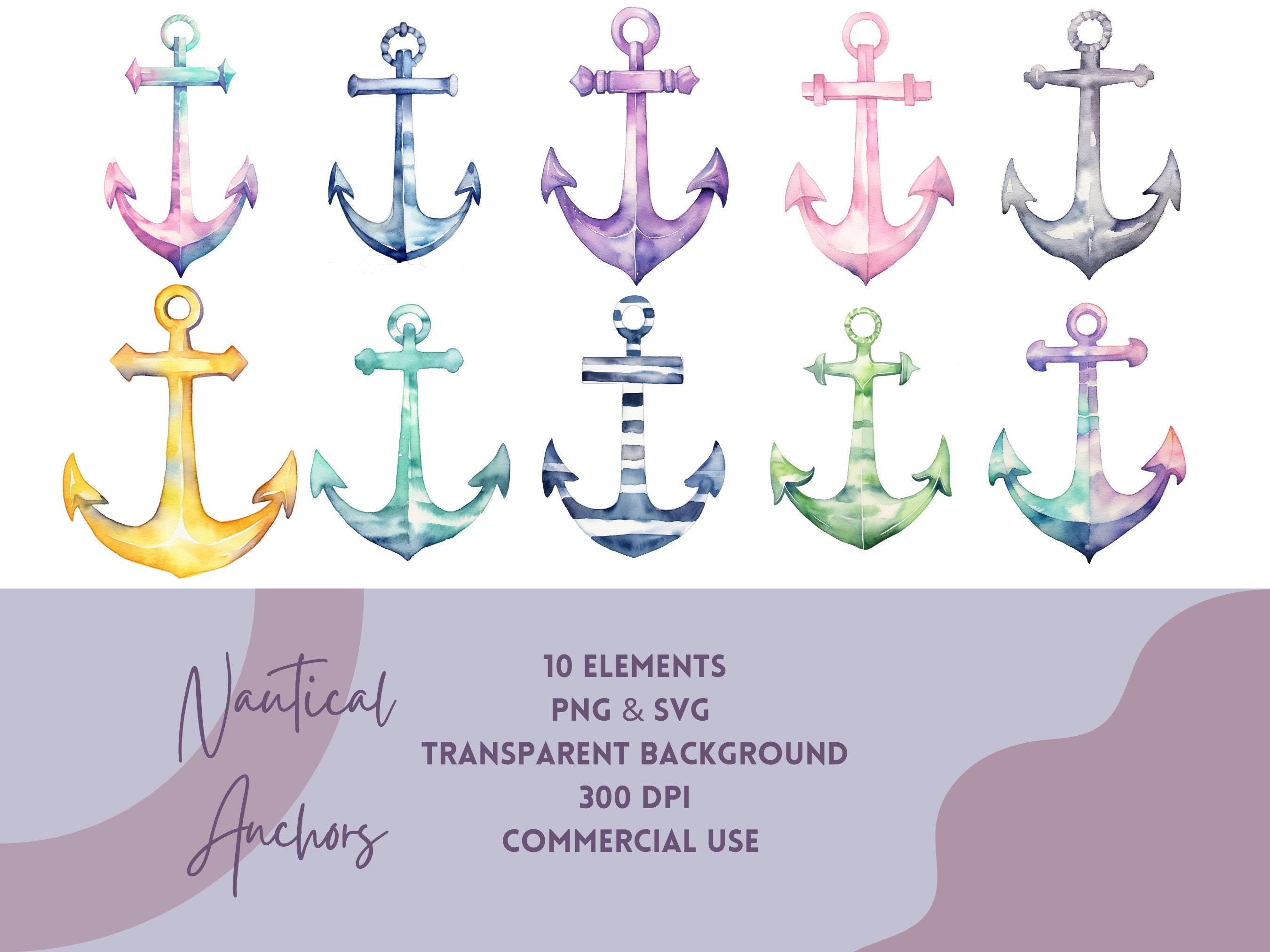Hot Pink Anchors Clip Art
