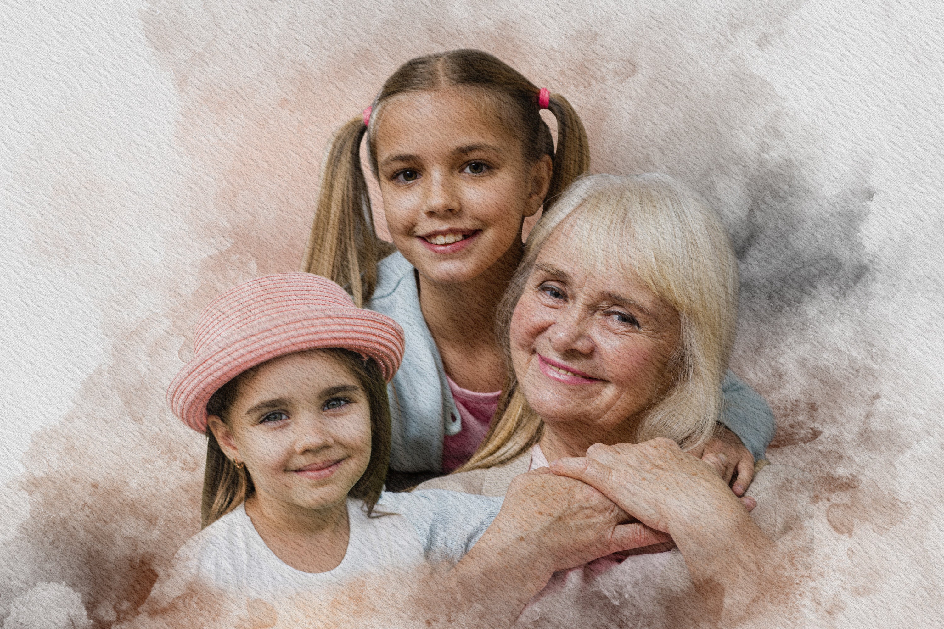 Personalized Family Portrait Edit, Memory Preservation Photo Service ...