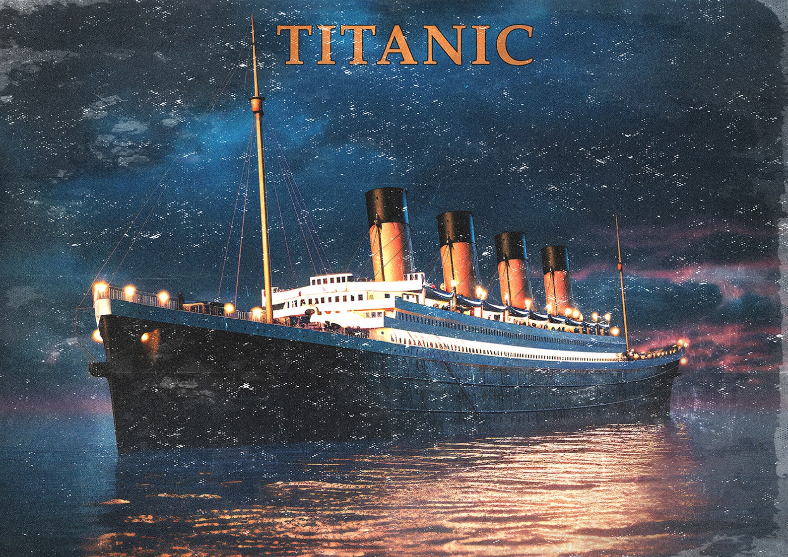 Titanic Movie Poster, Vintage RMS Titanic Poster, Vintage Postcard ...
