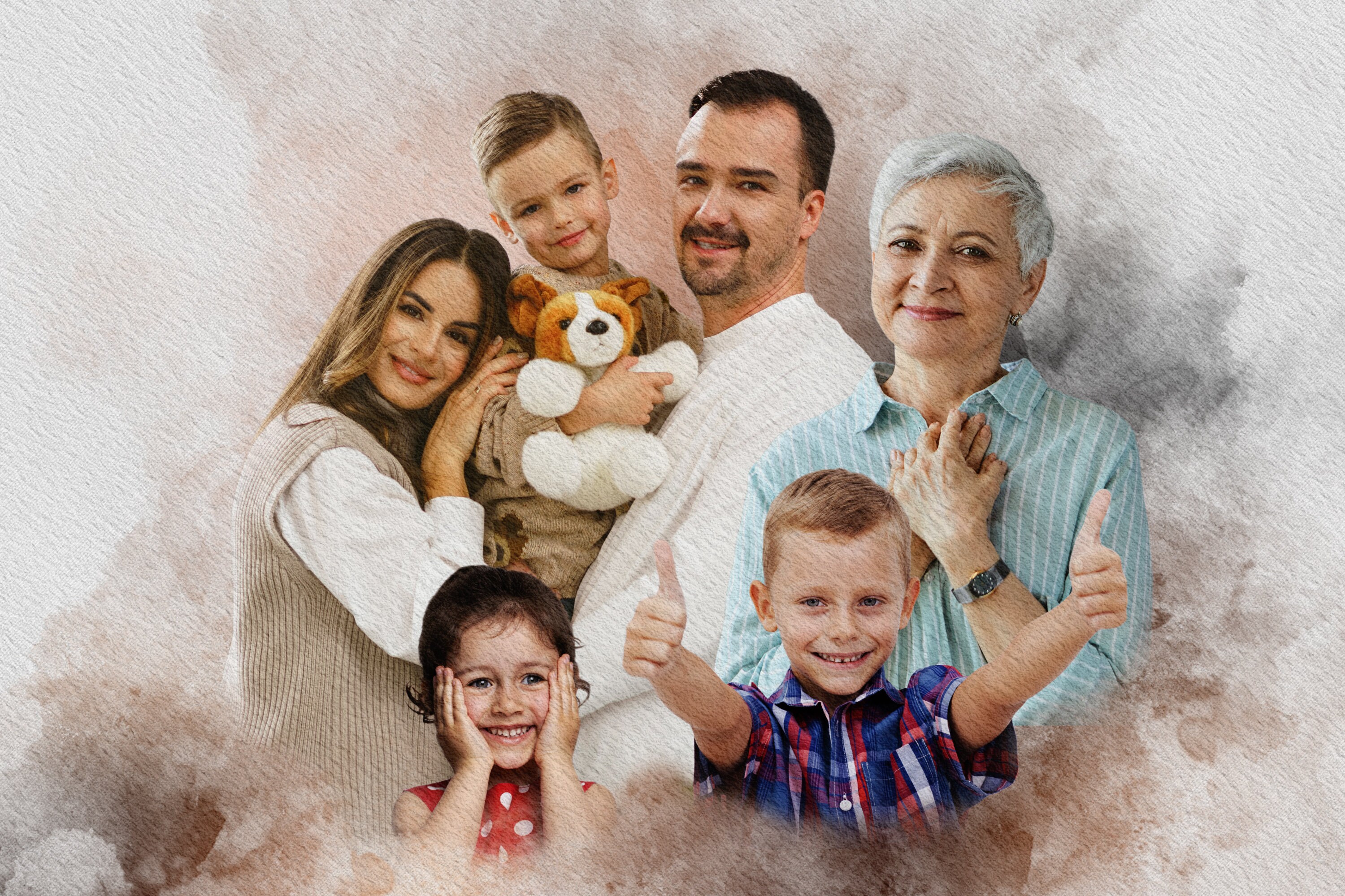 Personalized Family Portrait Edit, Memory Preservation Photo Service ...