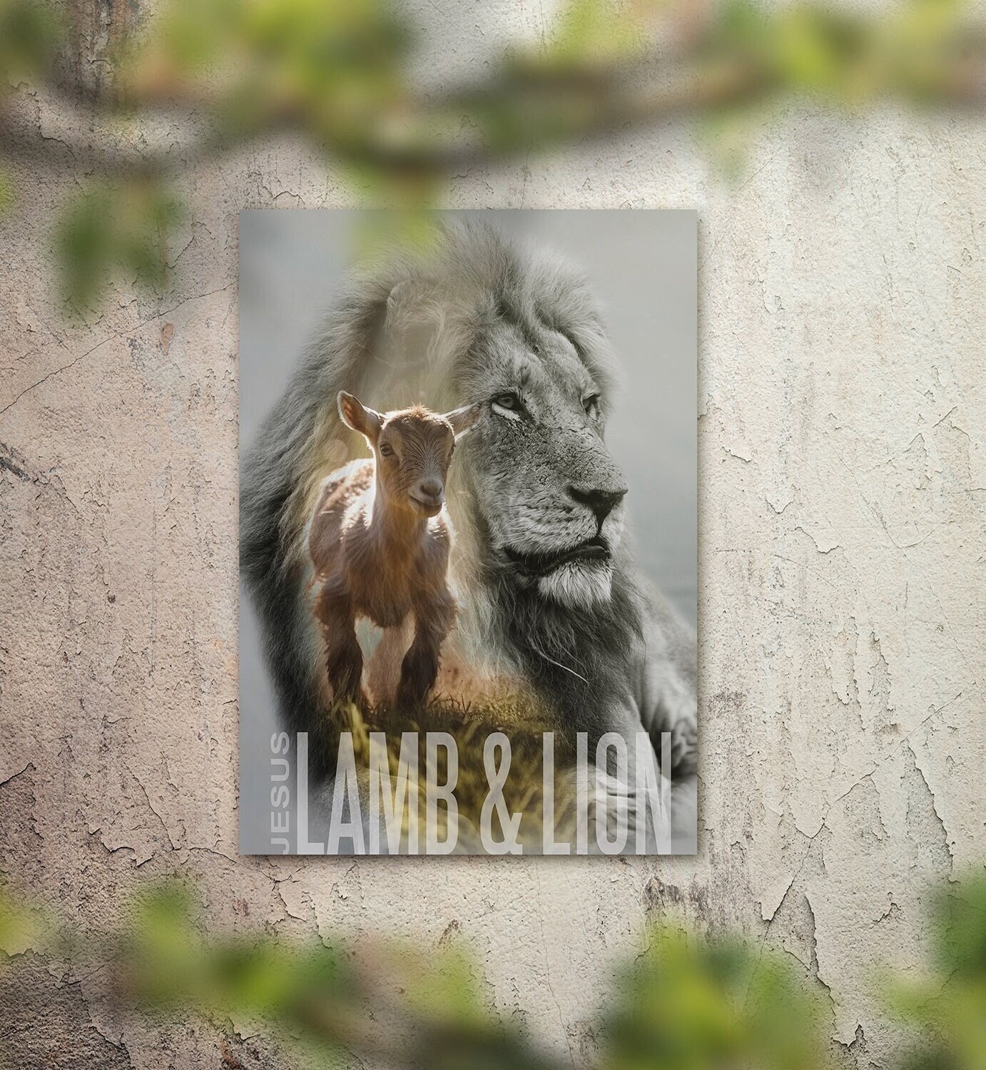 CANVAS Lion and Lamb, Amazing Christian Digital Painting, Christian ...