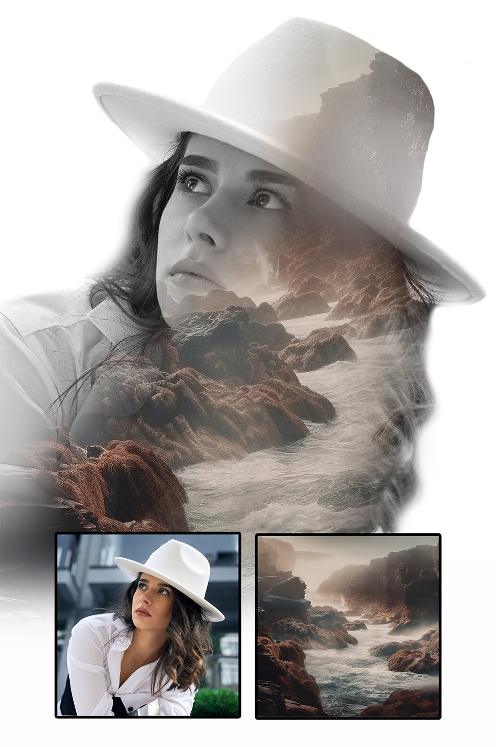 Unique Double Exposure Digital Art Portrait, an Extraordinary Portrait ...