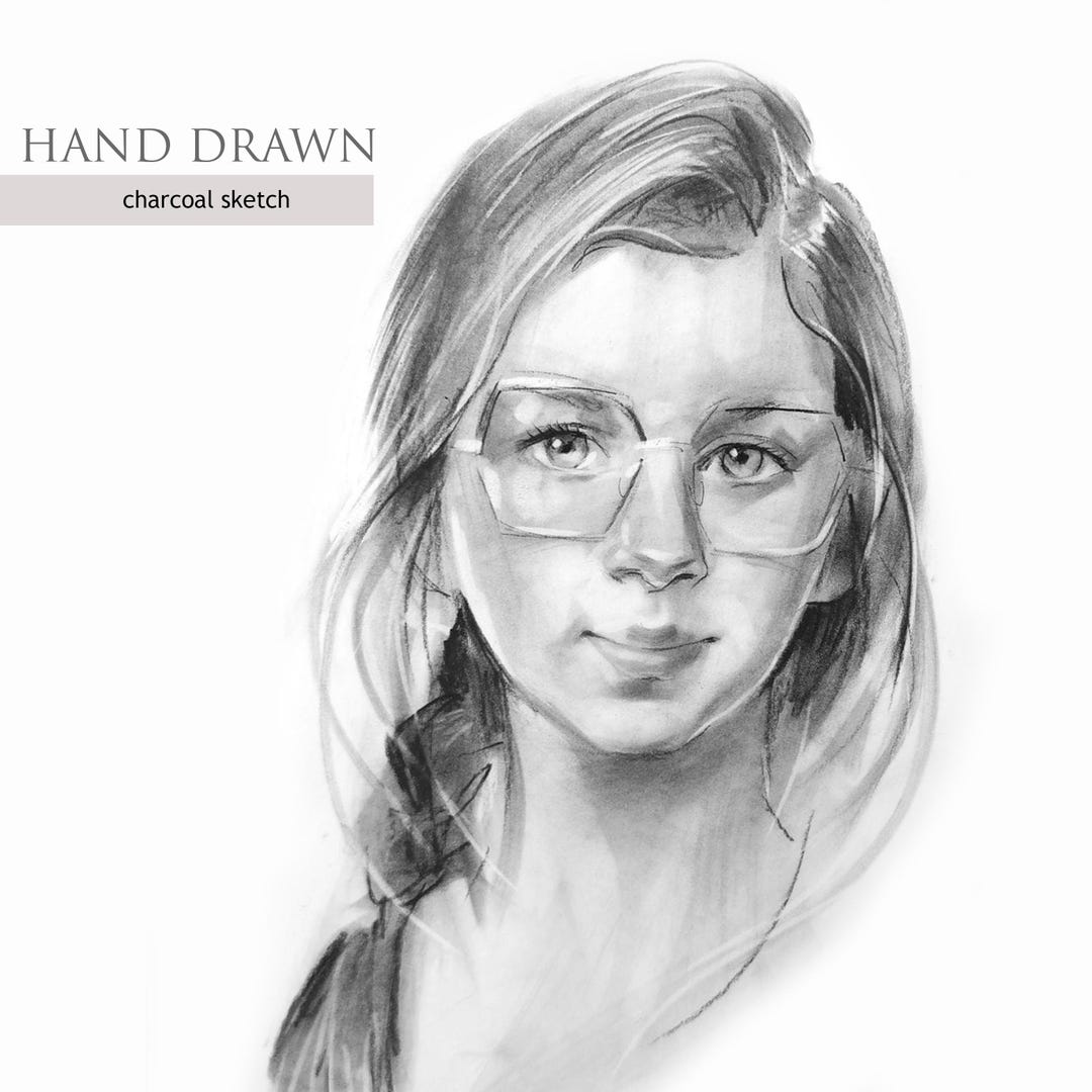 HANDMADE Charcoal Sketch From Photo, Personalized Portrait, Custom Gift ...