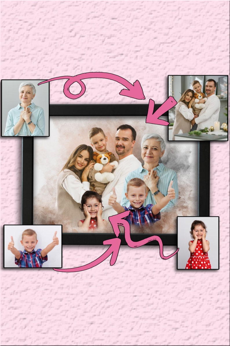 Personalized Family Portrait Edit, Memory Preservation Photo Service ...