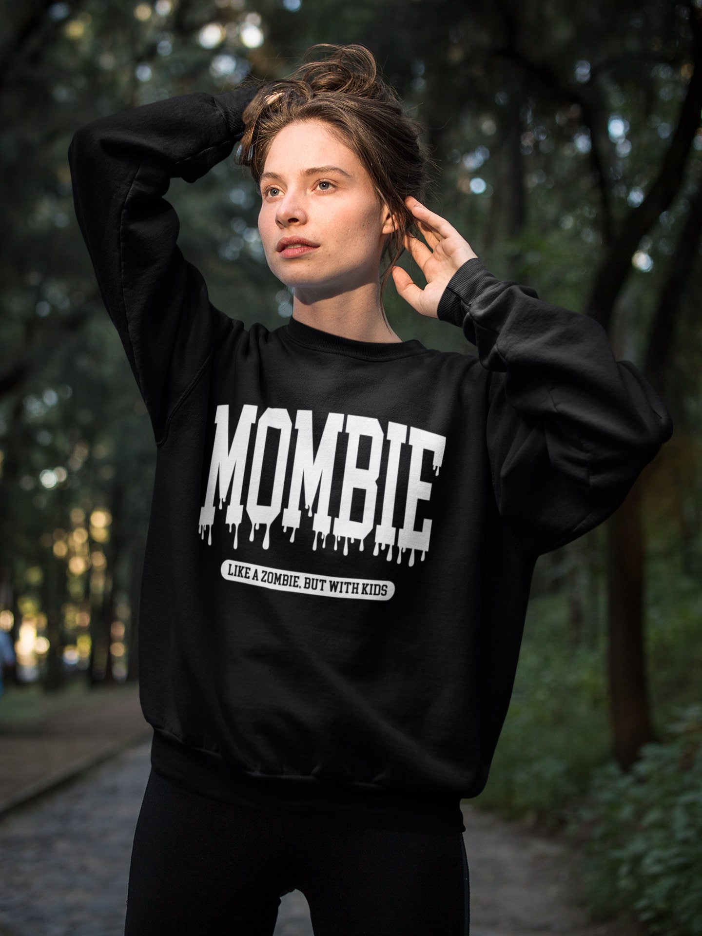 Mombie Like a Zombie, but With Kids Crewneck Sweater - Etsy