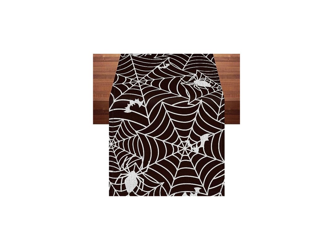 Halloween Table Runner Spider Web Table Runner Black - Etsy
