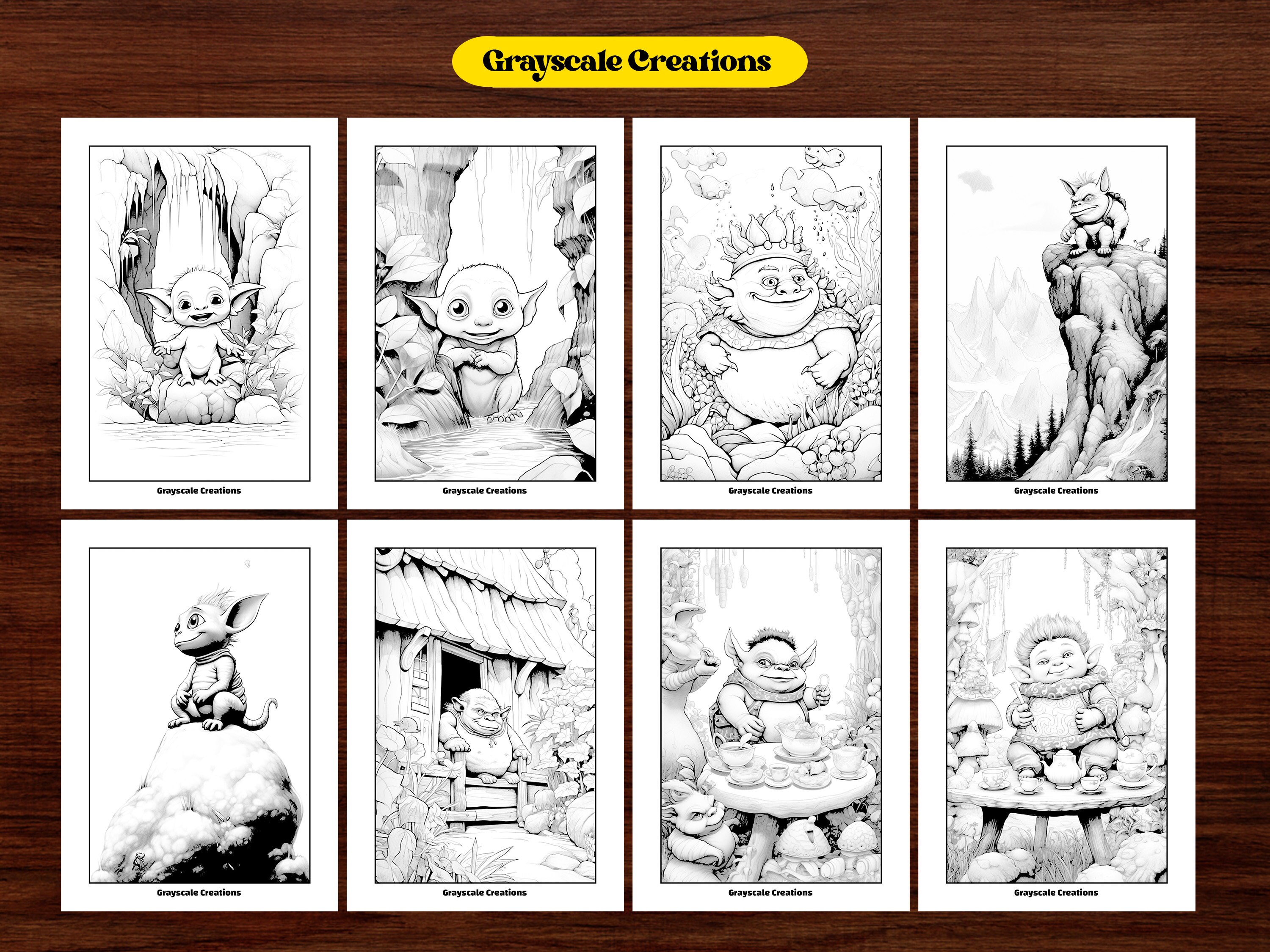 50 Cute Baby Ogre Coloring Page Book, Printable PDF Sheet, Instant ...