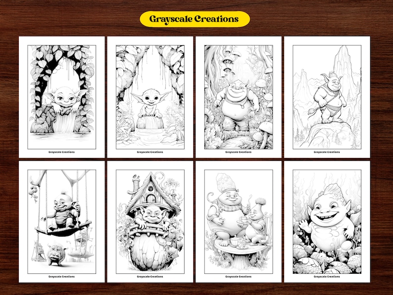 50 Cute Baby Ogre Coloring Page Book, Printable PDF Sheet, Instant ...