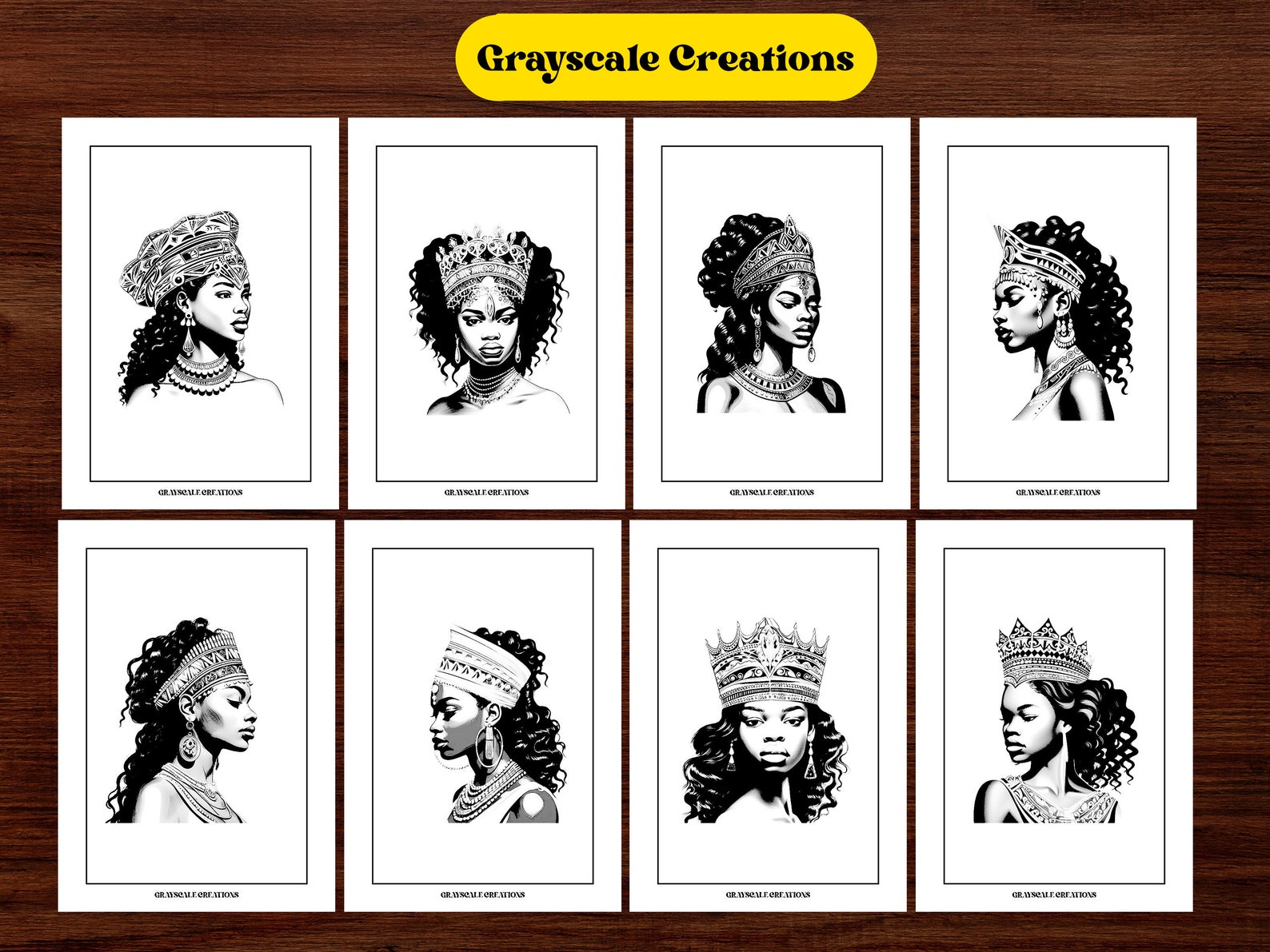 50 African Princess Coloring Page Book, Fantasy Enchanted Creature ...