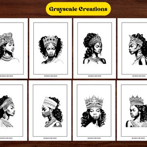 50 African Princess Coloring Page Book, Fantasy Enchanted Creature ...