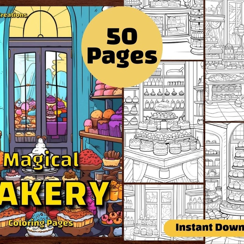 Bakery Coloring Pages - Etsy