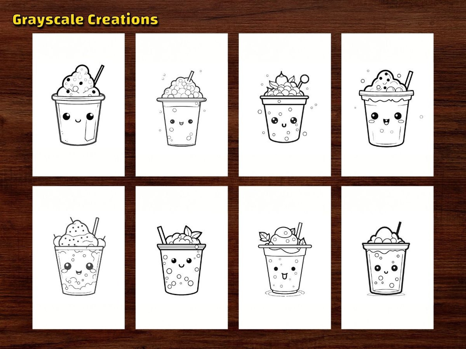 50 Bubble Tea Coloring Page Book Beverage Food Kawaii Doodle - Etsy