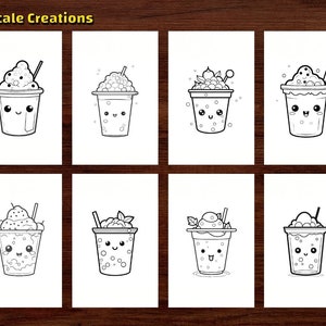 50 Bubble Tea Coloring Page Book Beverage Food Kawaii Doodle - Etsy