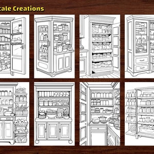 50 Pantry Coloring Page Book, Printable PDF Sheets, Instant Download ...