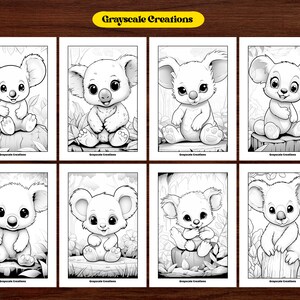 50 Cute Koala Coloring Page Book, Printable PDF Sheets, Instant ...