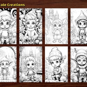 50 Cute Baby Elf Coloring Page Book, Printable PDF Sheet, Instant ...