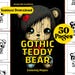 50 Gothic Teddy Bear Coloring Page Book, St Valentines Romance ...