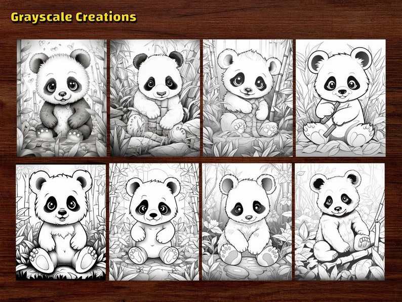 50 Cute Panda Coloring Page Book Printable PDF Sheets - Etsy