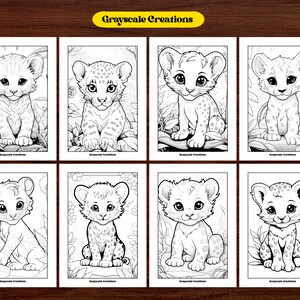 50 Cute Leopard Coloring Page Book, Printable PDF Sheets, Instant ...
