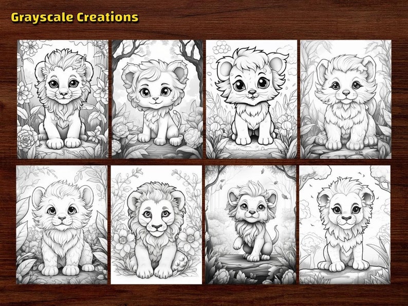 50 Cute Lion Coloring Page Book Printable PDF Sheets Instant - Etsy