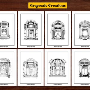 50 Jukebox Coloring Page Book, Object Motor Nature Car Vintage ...