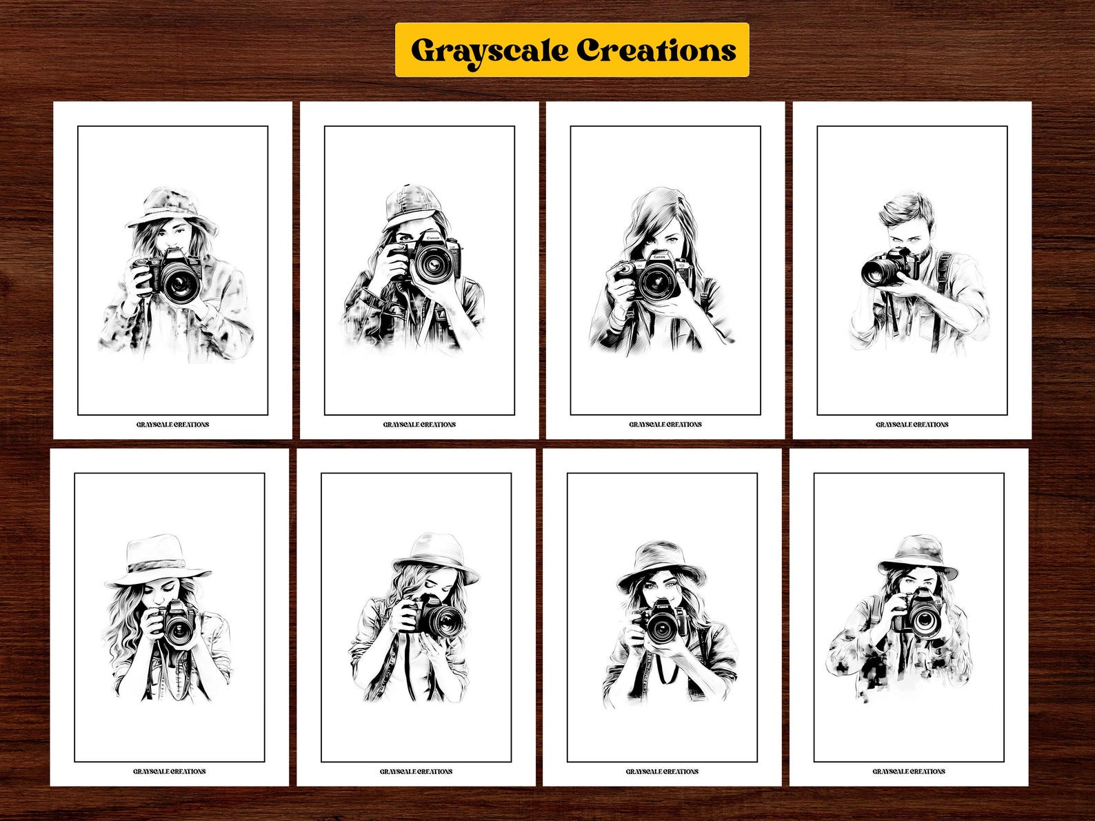 50 Photographer Coloring Page Book, People Human Profession Coloring ...