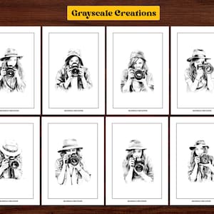 50 Photographer Coloring Page Book, People Human Profession Coloring ...