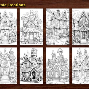 50 Gingerbread House Coloring Page Book, Printable PDF Sheets, Instant ...