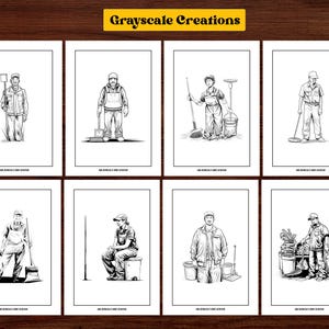 50 Janitor Coloring Page Book, People Human Profession Coloring Pages ...