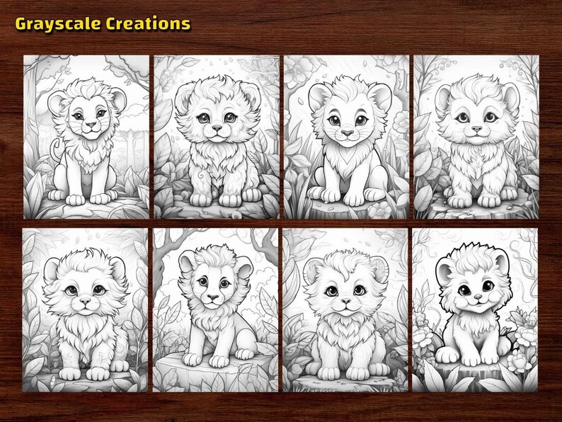 50 Cute Lion Coloring Page Book Printable PDF Sheets Instant - Etsy