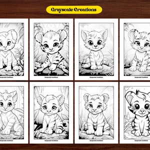 50 Cute Tiger Coloring Page Book, Printable PDF Sheet, Instant Download ...