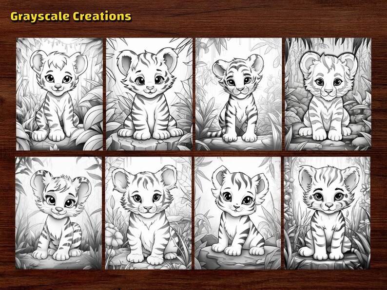 50 Cute Tiger Coloring Page Book Printable PDF Sheet Instant - Etsy